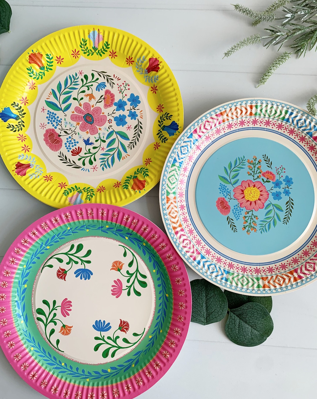 Boho Fiesta Paper Plates- Medium - Etsy