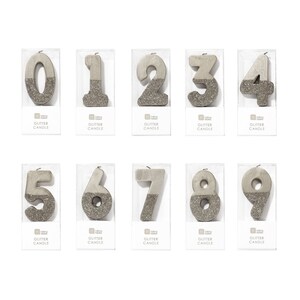 Silver Number Birthday Candles - Etsy