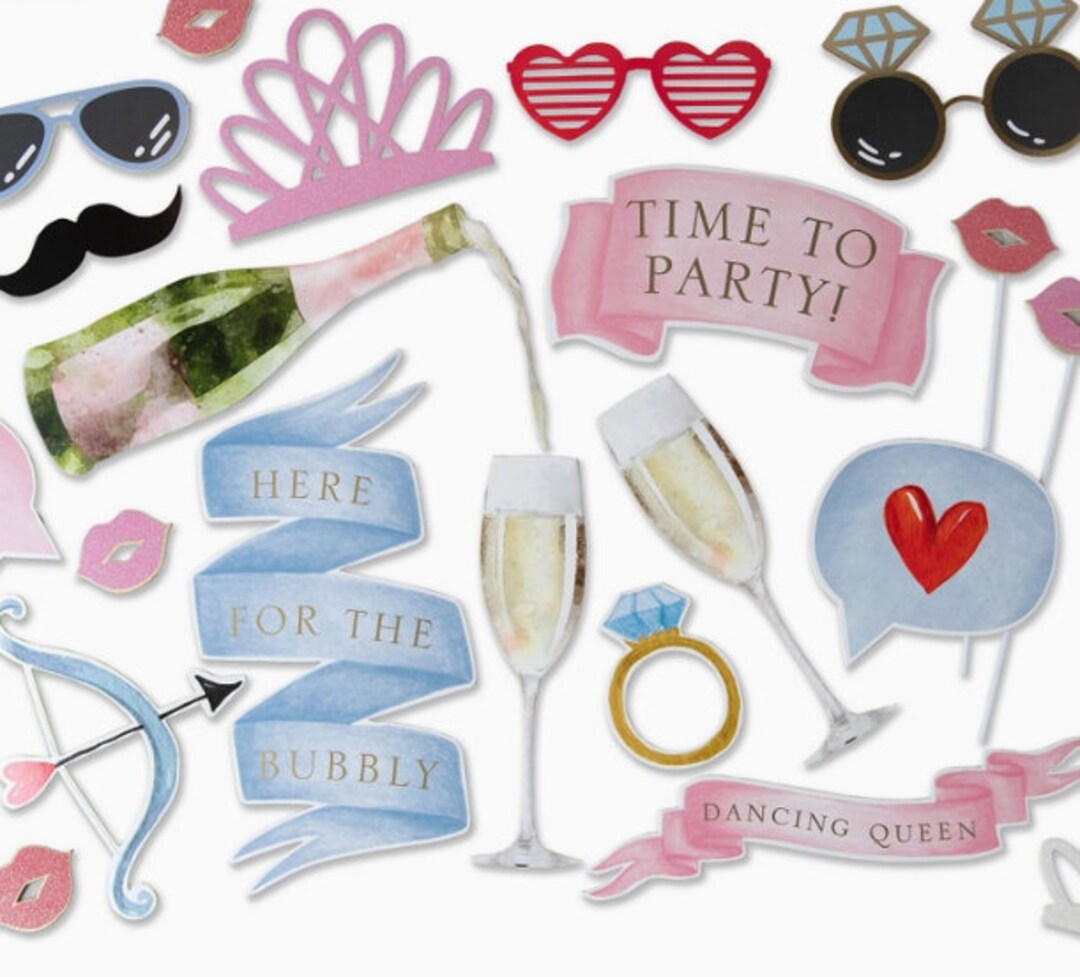 Wedding Photo Props Pink & Blue - Etsy