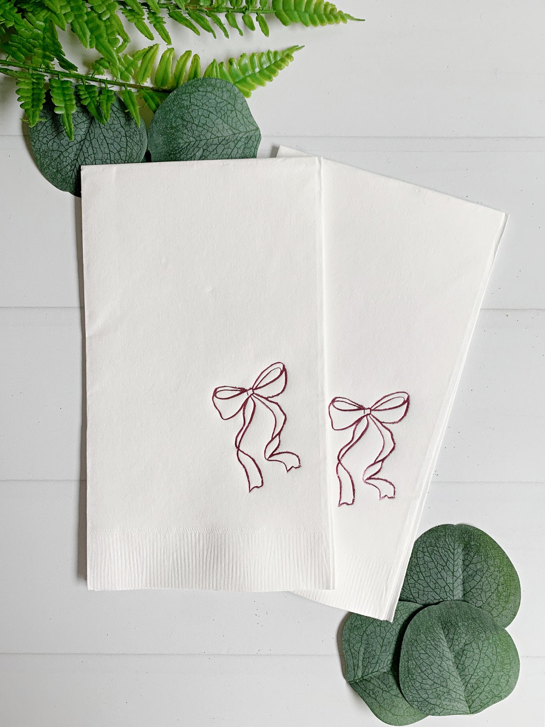 Pink Bow Dinner Napkins - Etsy
