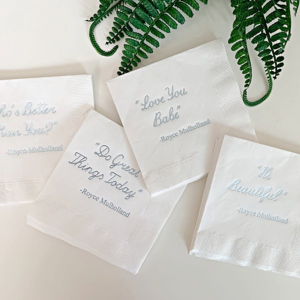 Custom Cocktail Napkins Quotes - Etsy