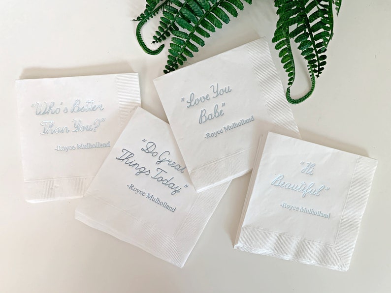 Personalized Quote Cocktail Napkins: Custom Wedding, Milestone Birthday ...