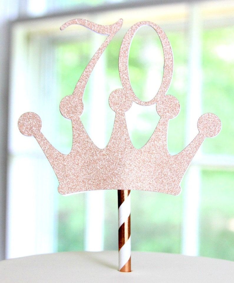 70th Birthday Cake Topper Rose Gold 70 Pick - Etsy