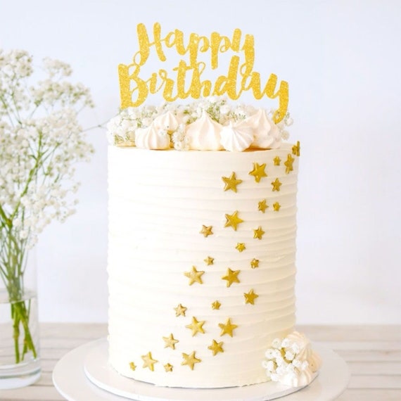 Happy Birthday Cake Topper - Gold by EnFete | Catch My Party
