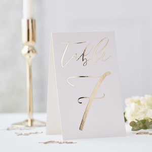Gold Wedding Table Numbers - Etsy