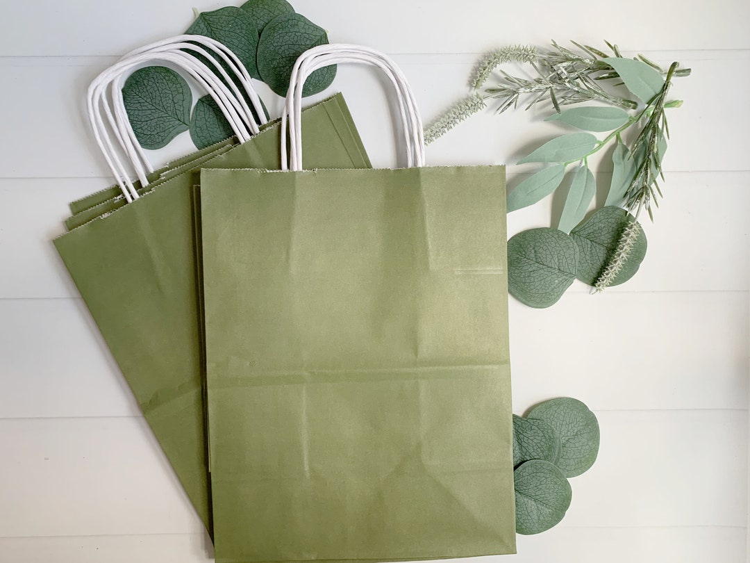 Olive Green Gift & Favor Bags | Martini Themed Welcome Bags | Set of 10 ...