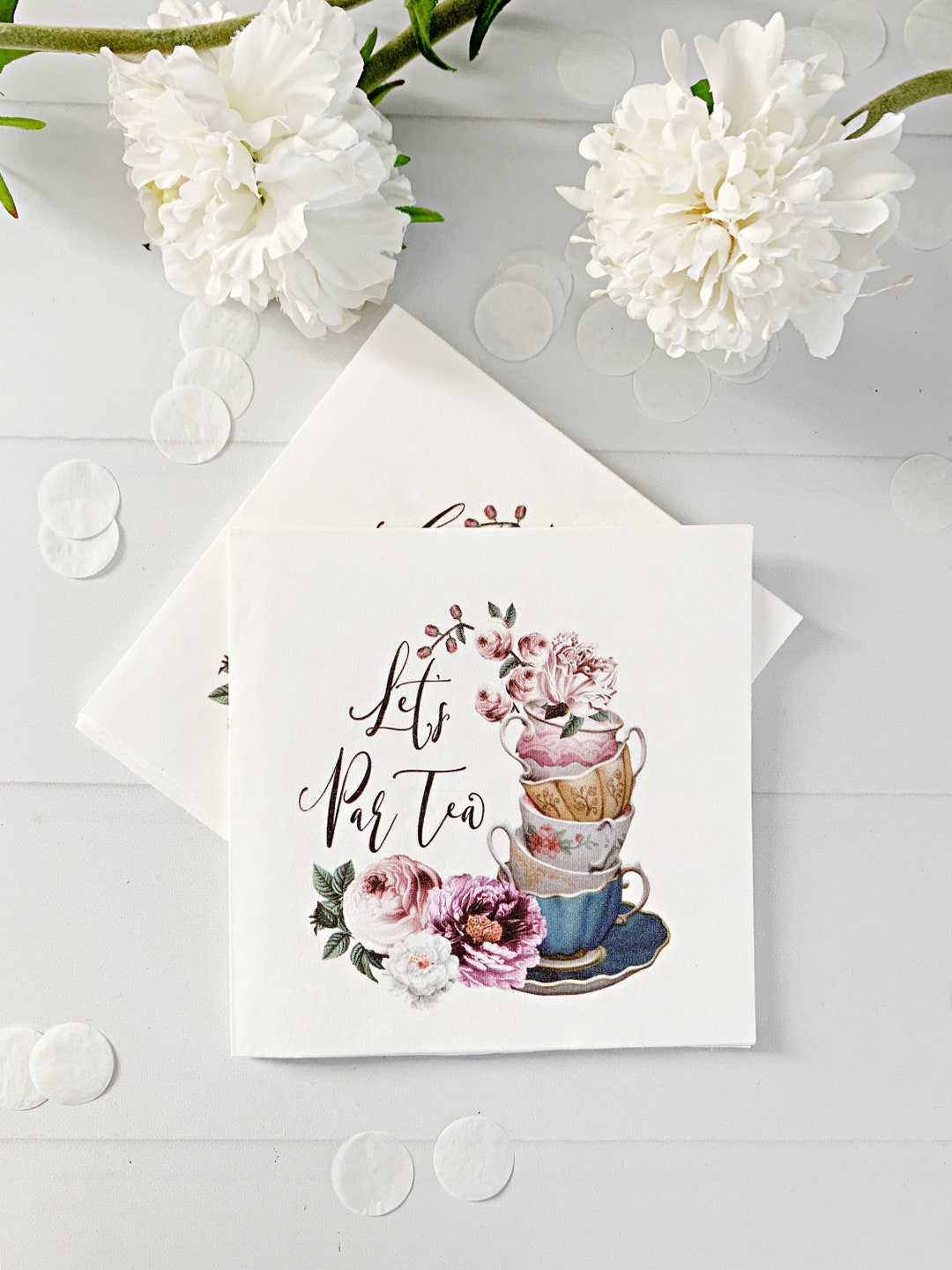 Let's Partea Tea Party Napkins - Bridal Shower, Baby Shower, or ...
