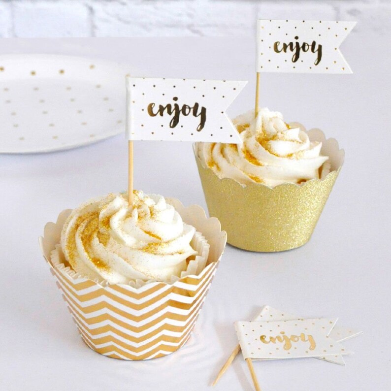Gold Glitter Cupcake Wrappers | Etsy