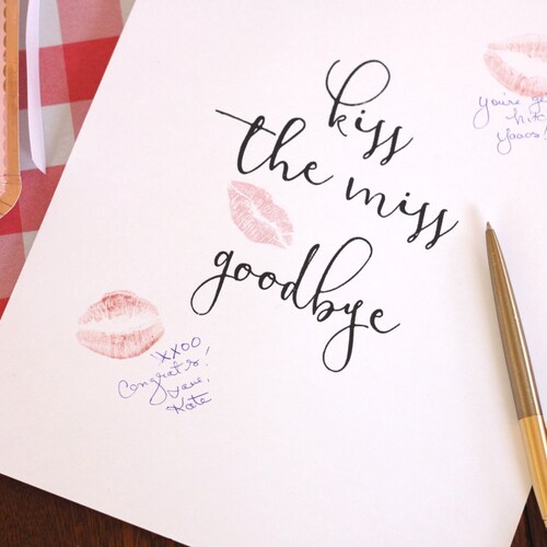 Printable Kiss the Miss Goodbye Sign INSTANT DOWNLOAD - Etsy