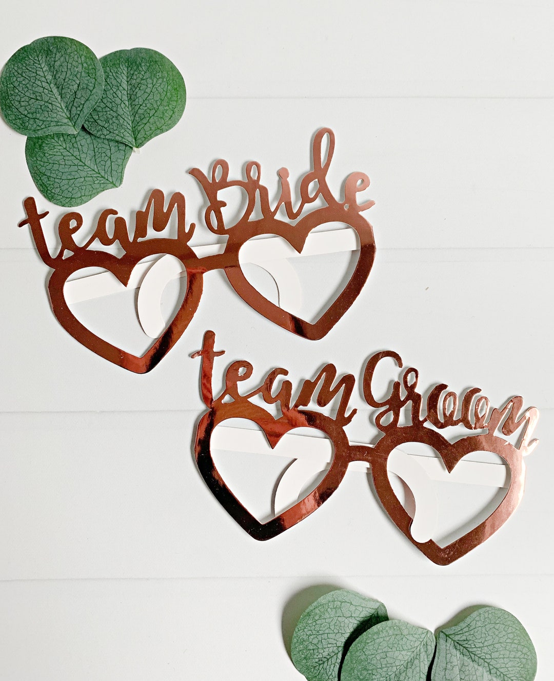 Wedding Glasses - Photo Props | Set of 8 Rose Gold Foil Wedding Decor ...