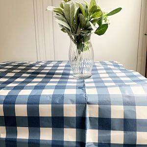 Blue Gingham Paper Table Cover - Etsy