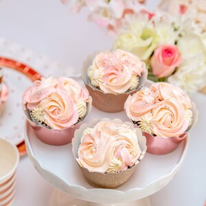 Rose Gold Glitter Cupcake Wrappers - Etsy
