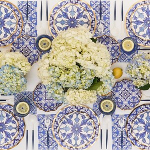 Moroccan Blue Paper Salad Plates - Etsy