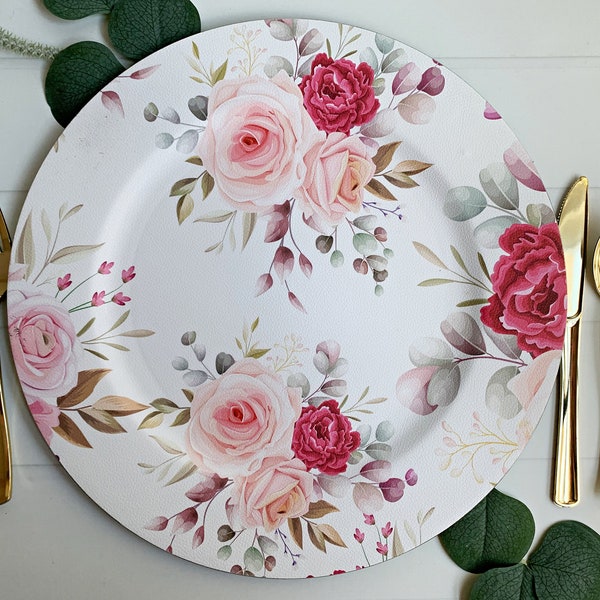 Floral Charger Plate - Etsy