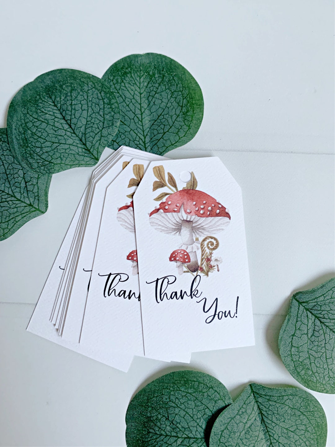Woodland Mushroom Thank You Tags: Baby Shower, Wedding Favors, Set of ...