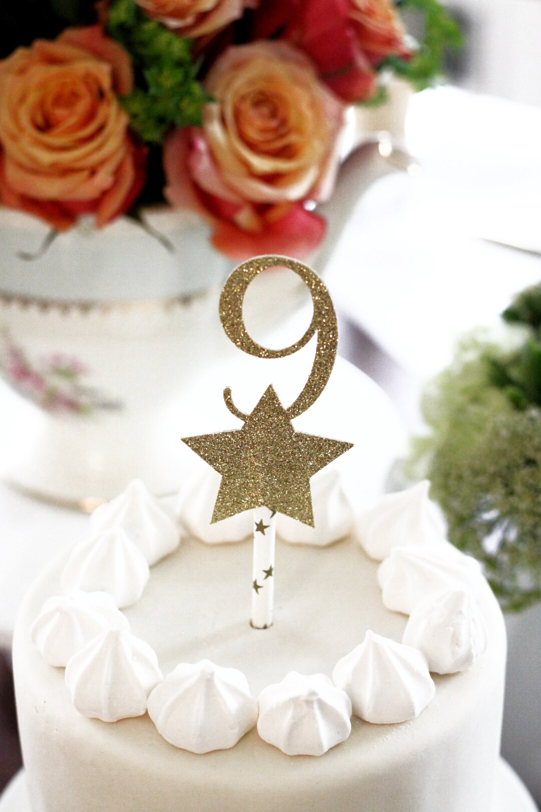 Gold 9th Birthday Cake Topper - Etsy