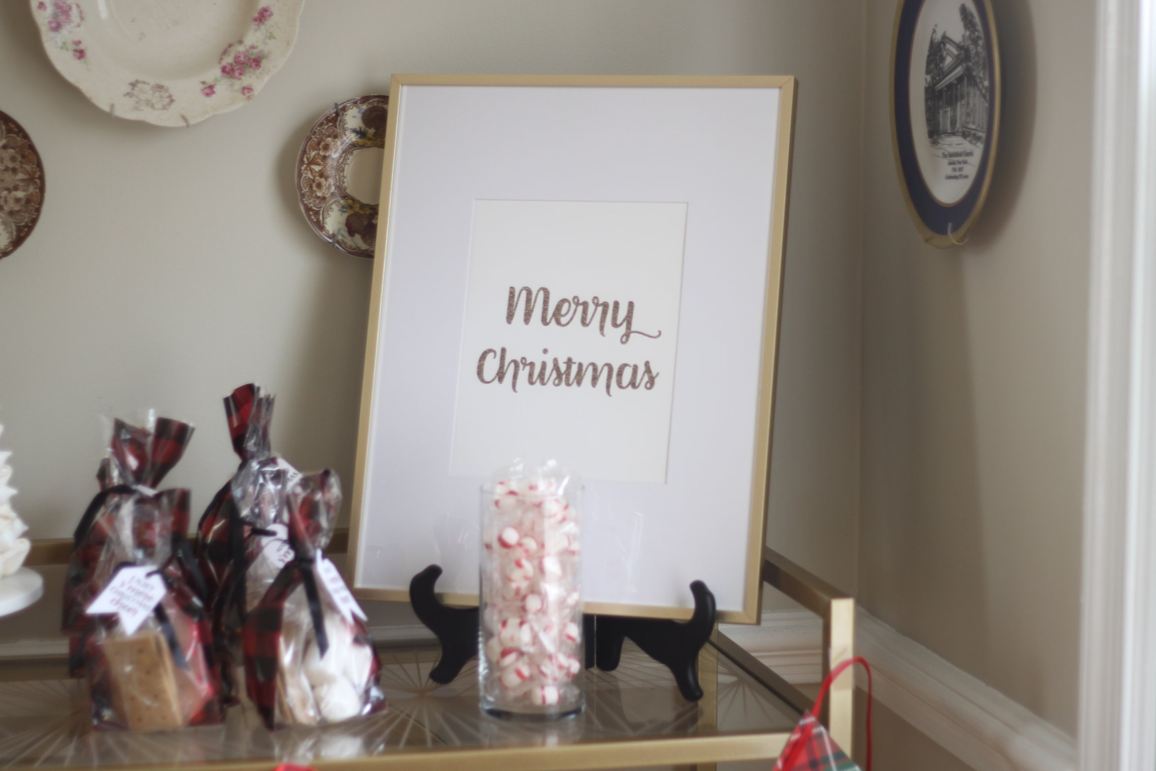 Merry Christmas Printable Sign Gold Sparkle - Etsy