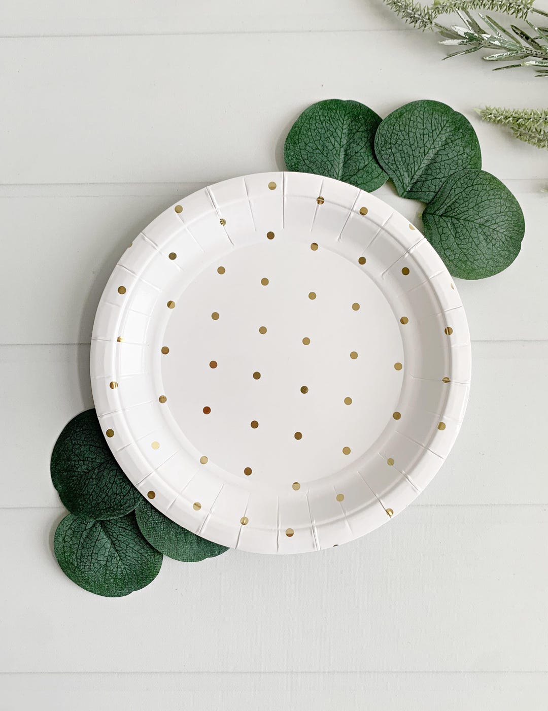 Gold Polka Dot Party Plates: Baby Shower, Bridal Shower, Anniversary ...