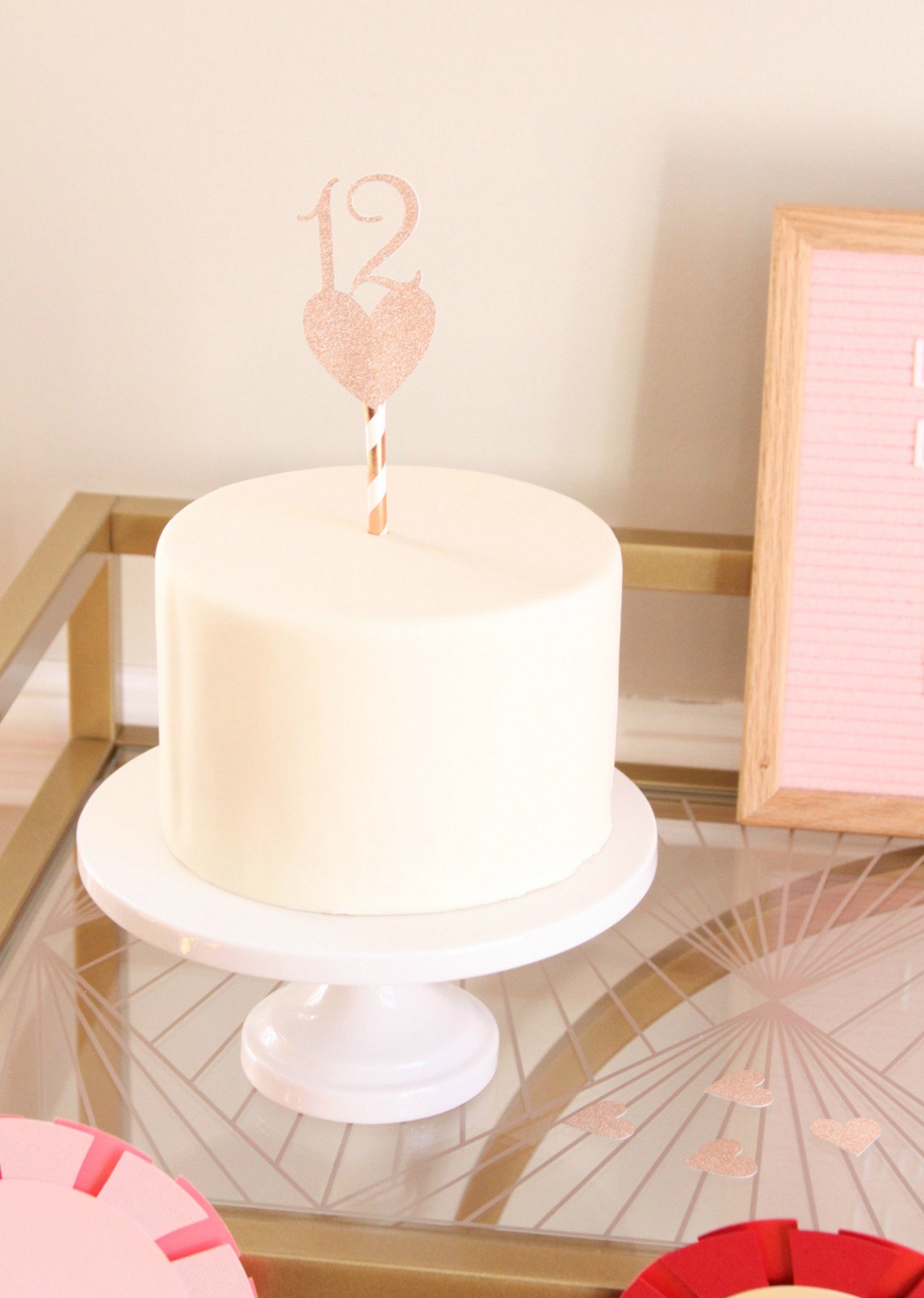 Rose Gold 12th Birthday Cake Topper | Etsy
