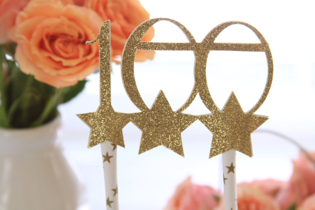 100th Birthday, 100th Day Cake Topper - Etsy