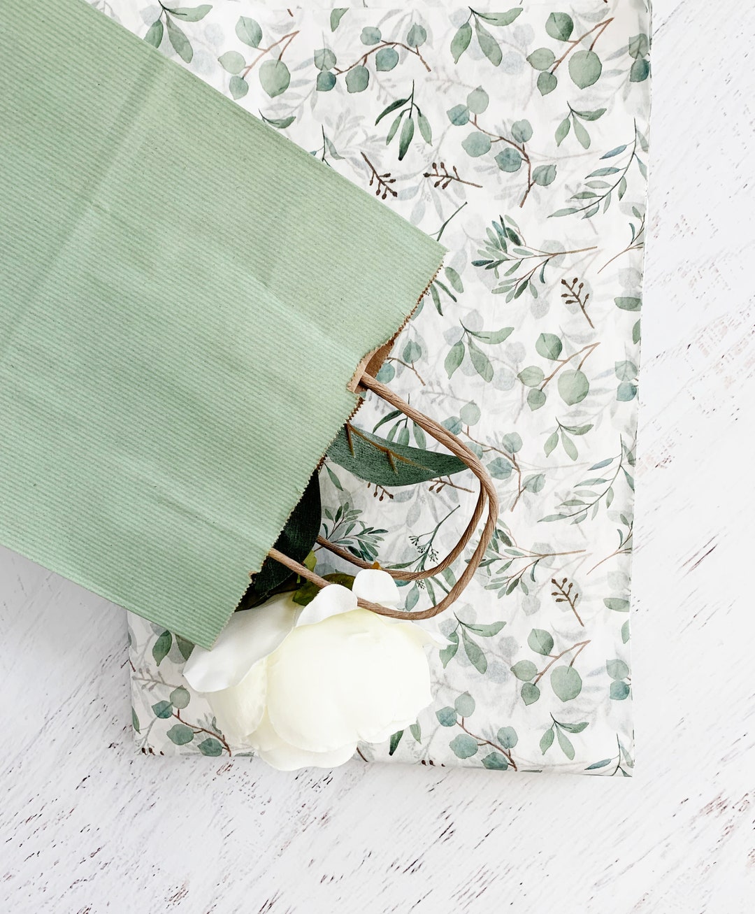 Sage Green Gift & Favor Bags | Bridal Shower, Wedding Welcome, Baby ...