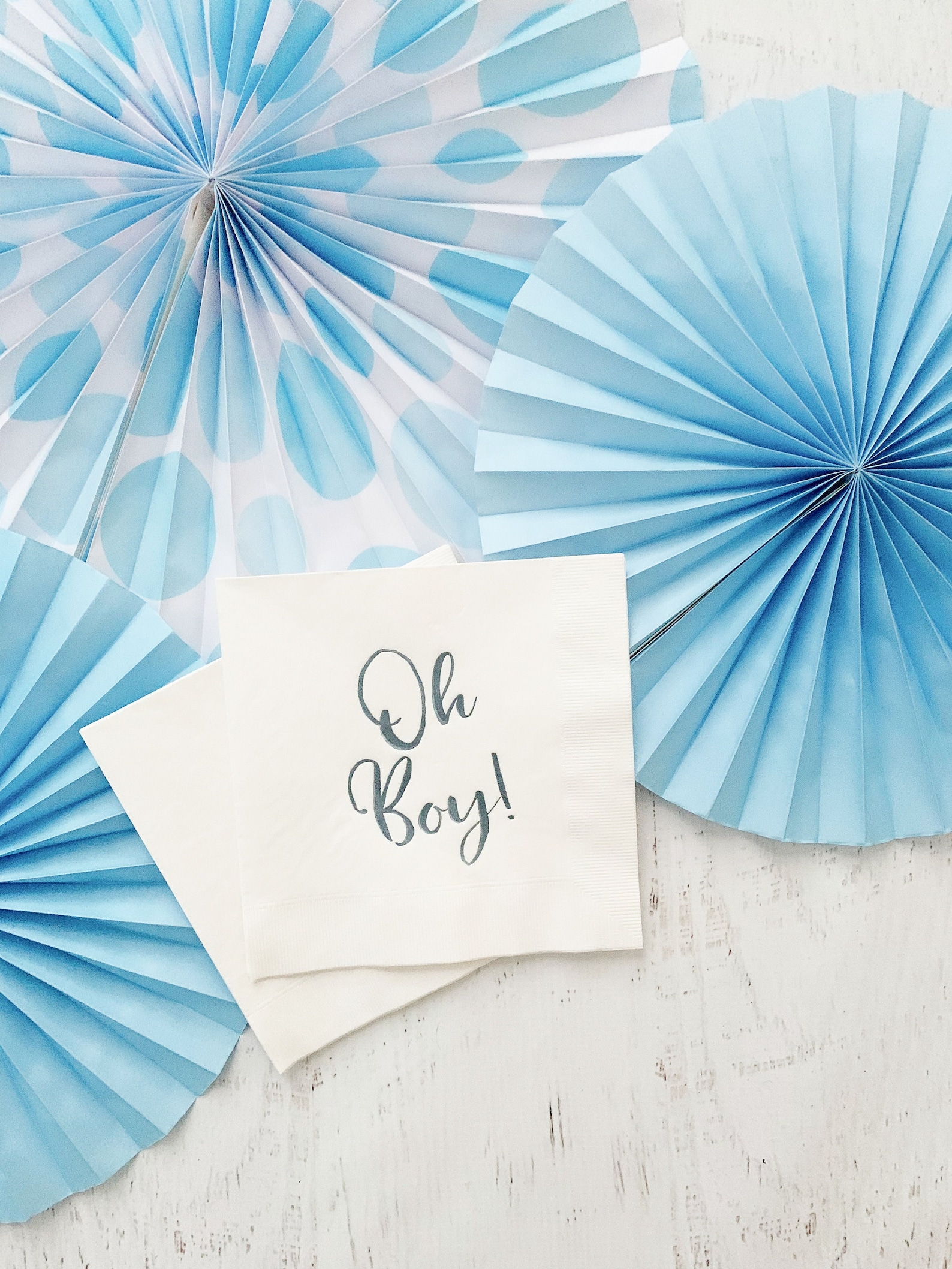 Oh Boy! Blue on White Baby Shower Luncheon Napkins - Etsy