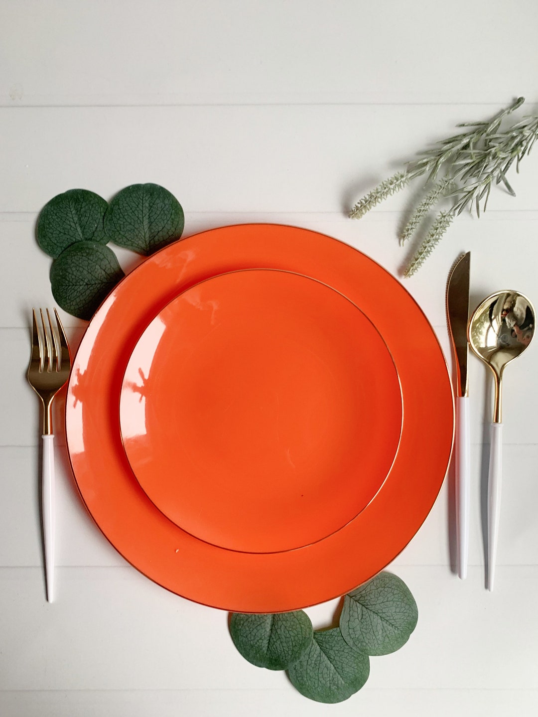 Orange Dinner Plates - Plastic for Fall Entertaining - Etsy