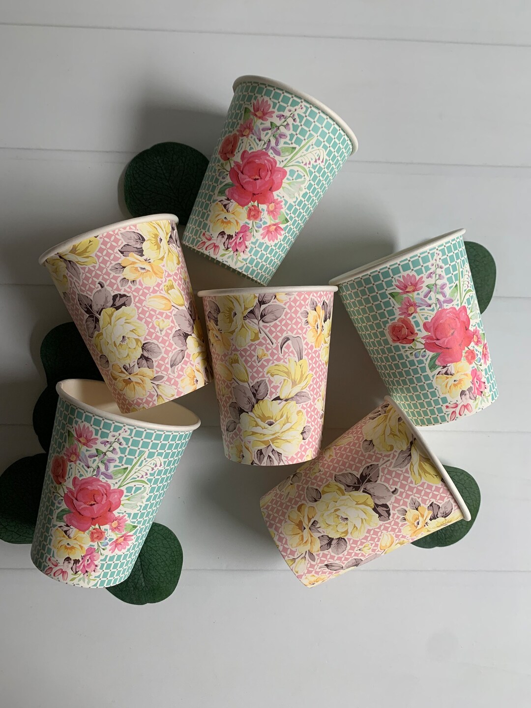 Floral Paper Cups - Tea Party - Etsy
