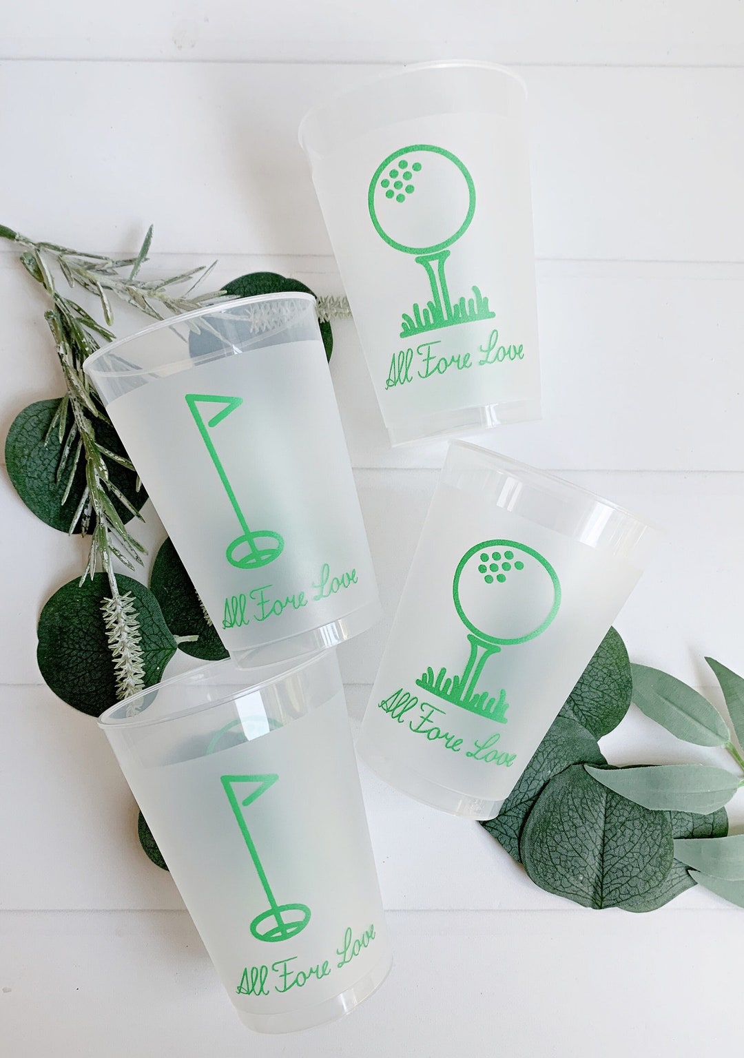 All Fore Love Golf Party Frosted Party Cups - Green - Etsy