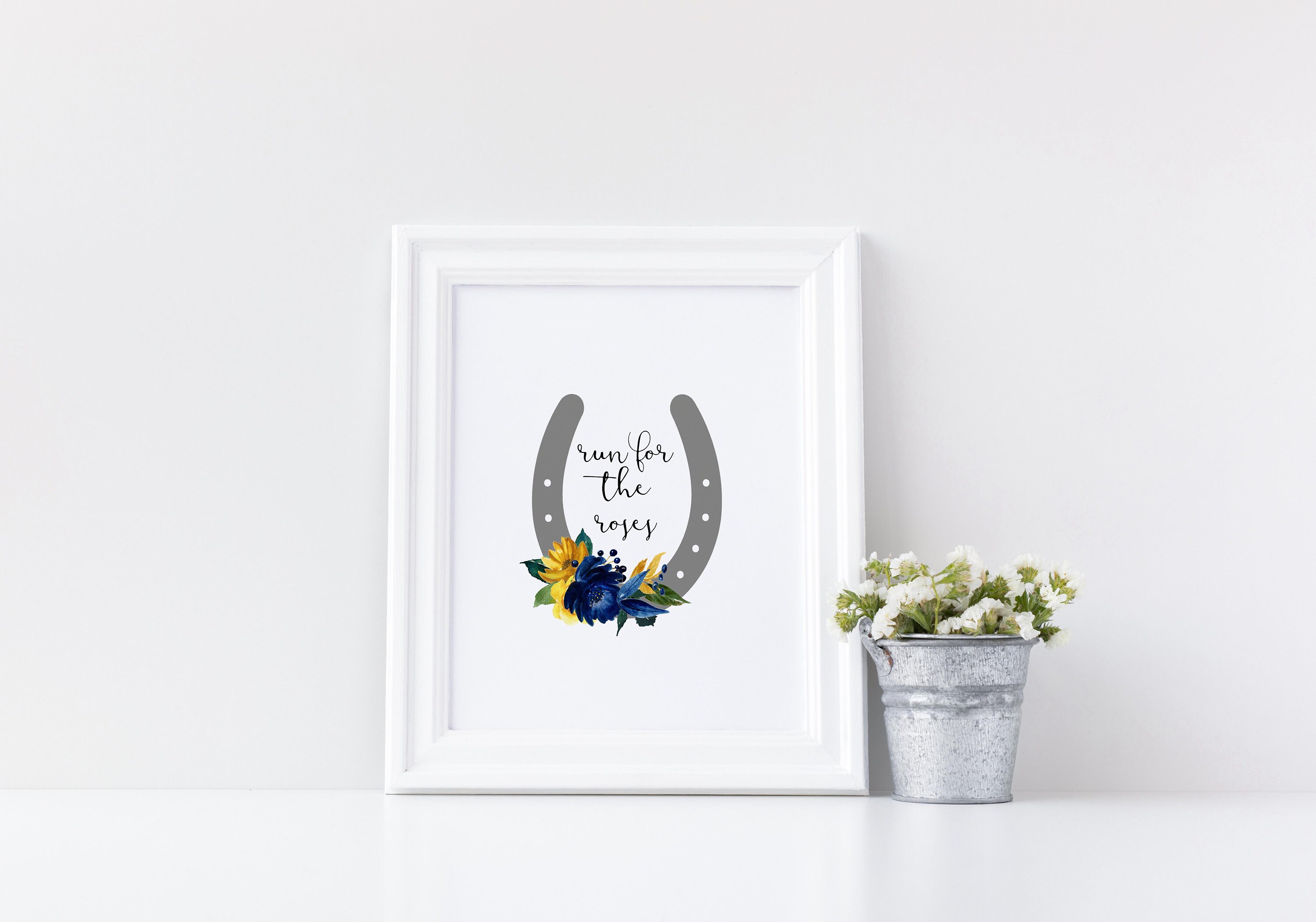 Run for the Roses Kentucky Derby Sign Navy Downloadable File | Etsy