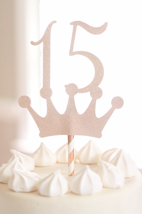 Quinceanera Cake Topper, 15 Crown Topper by EnFete | Catch My Party