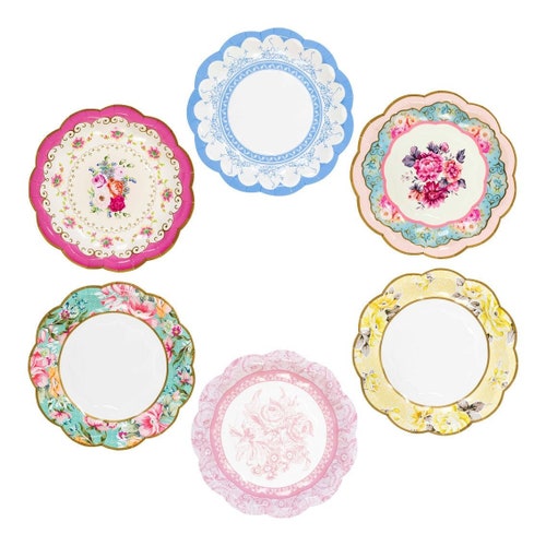 Tea Party Scalloped Small Plates / Fancy Tea Party Plates / - Etsy