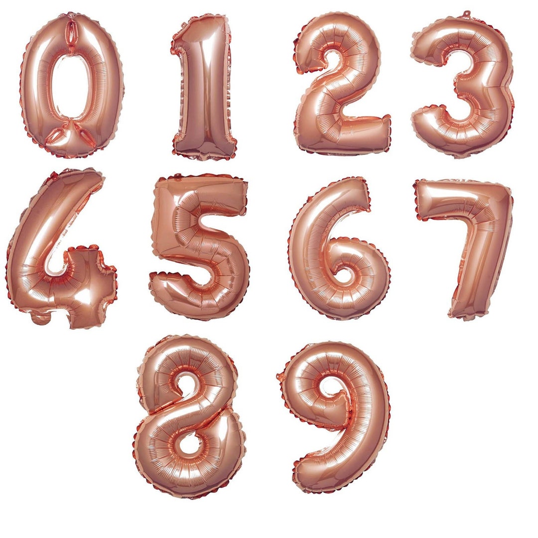 Rose Gold Number Balloon - 16 Inch, Birthday Balloons for Age - Etsy