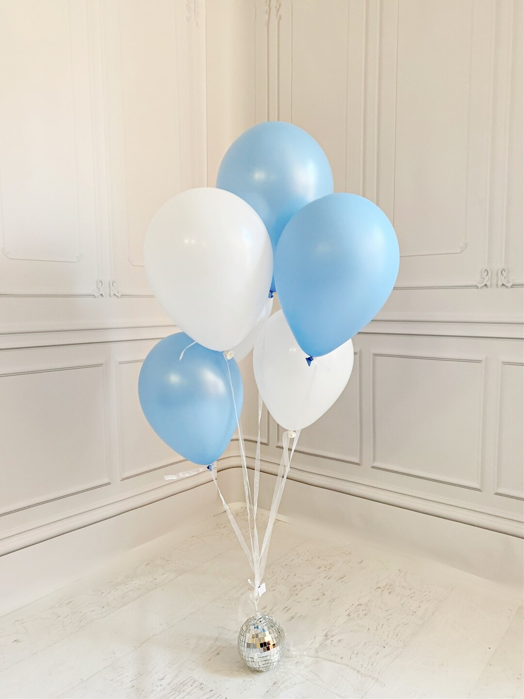 Baby Blue and White Balloon Bouquet - Etsy