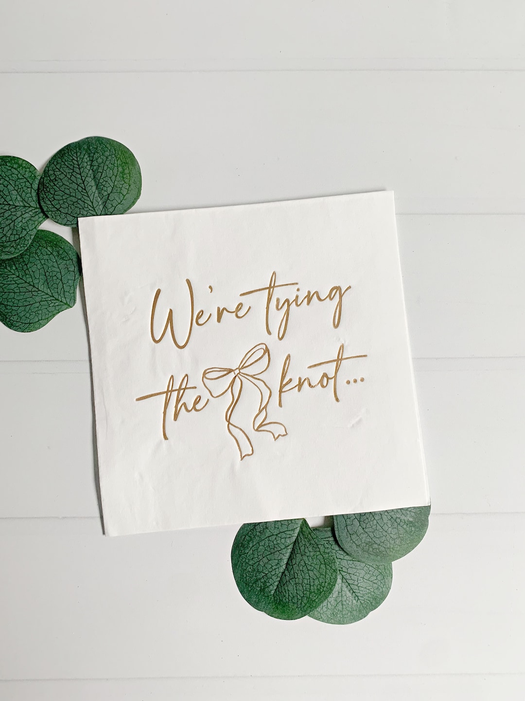 We're Tying the Knot Luncheon Napkins - Gold - Etsy