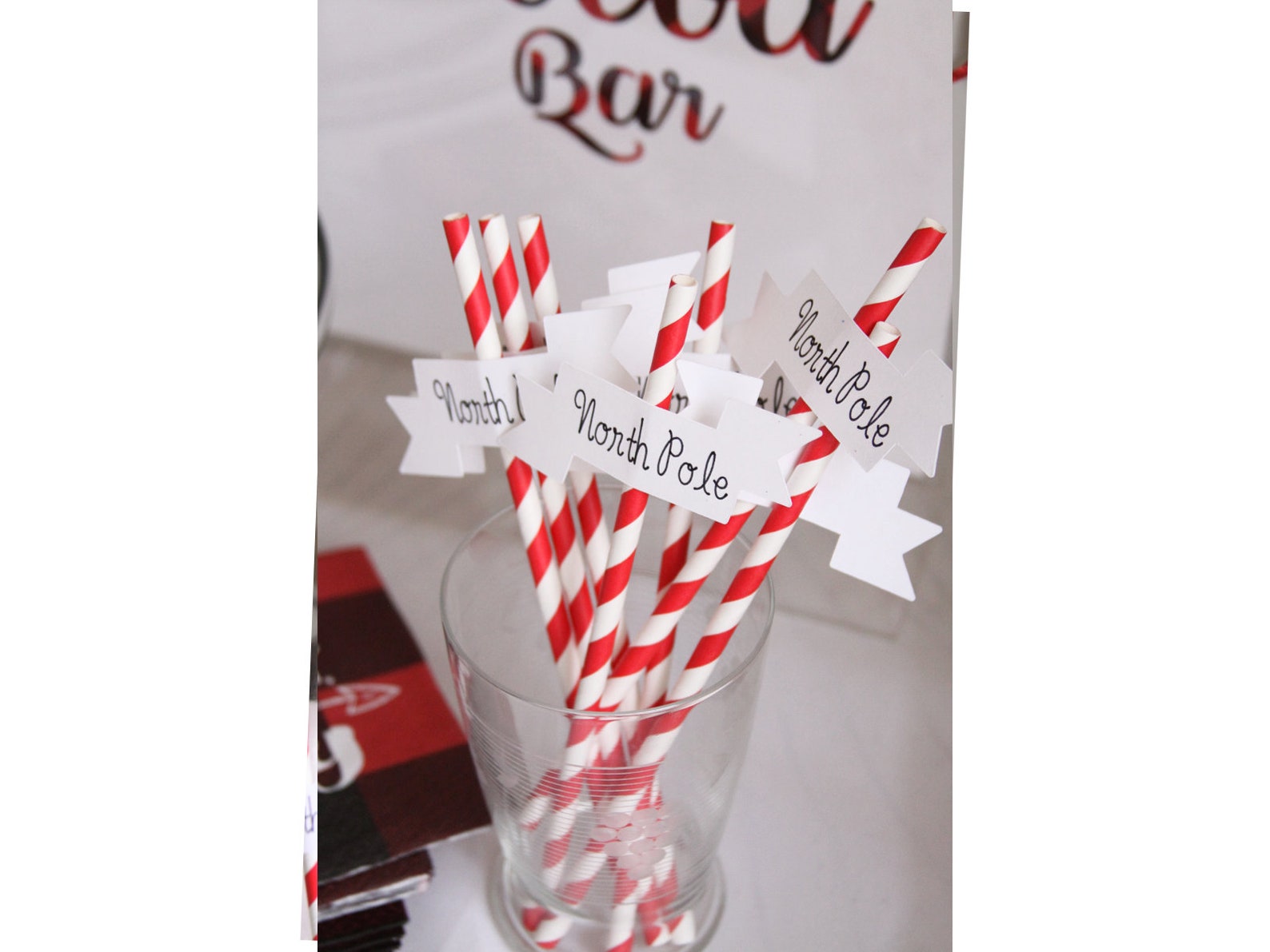 North Pole Toppers & Straws - Etsy
