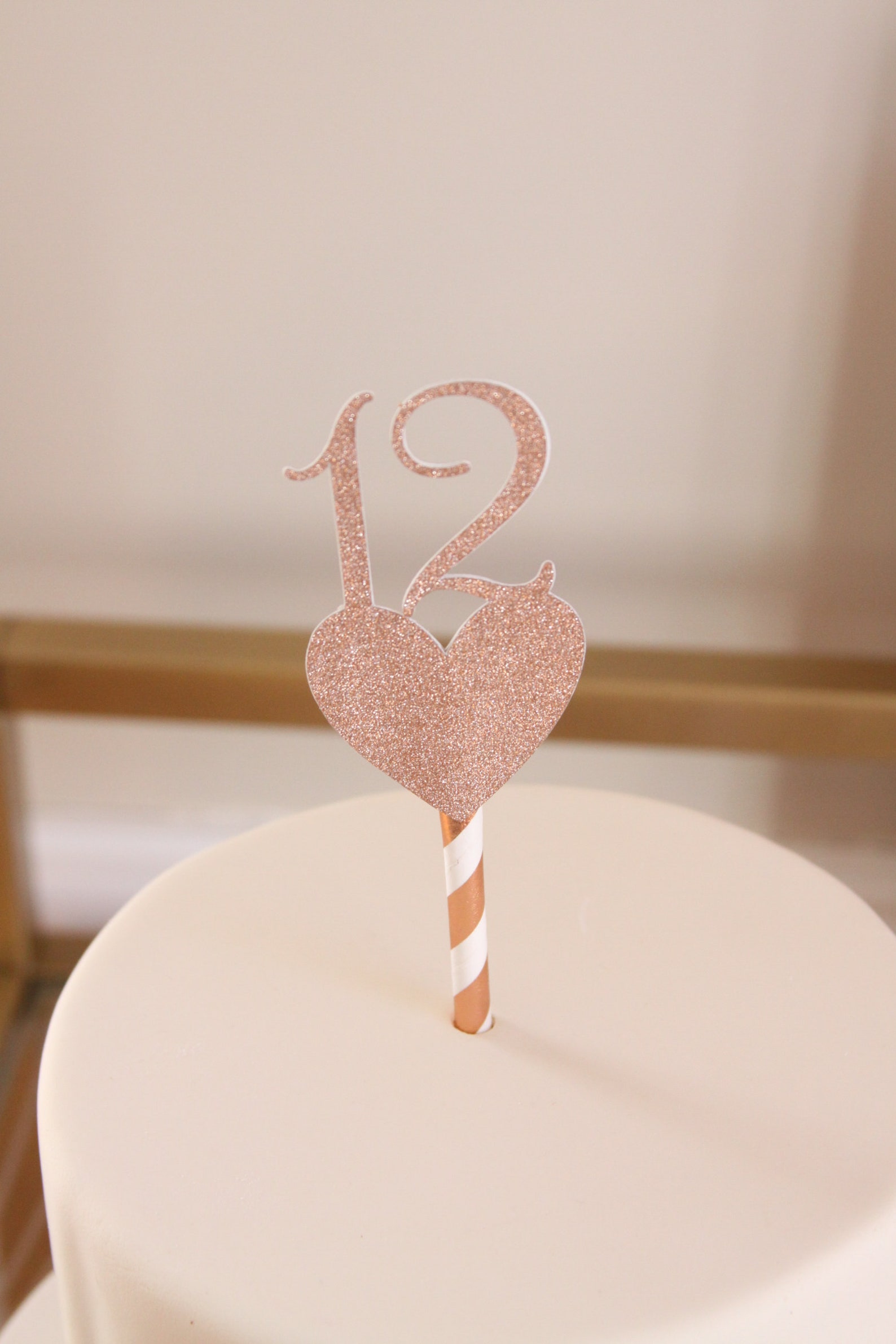 Rose Gold 12th Birthday Cake Topper | Etsy