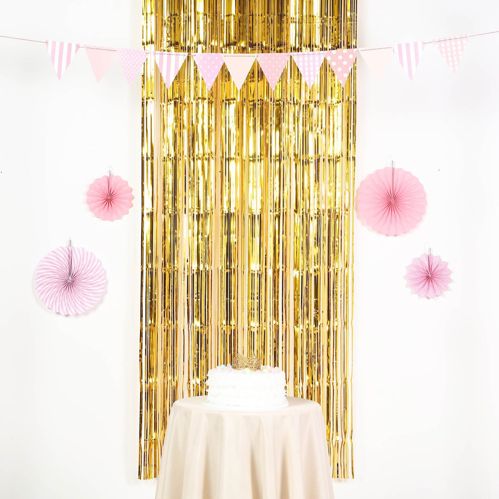 Bright Gold Fringe Photo Booth Backdrop Streamer Backdrop for - Etsy