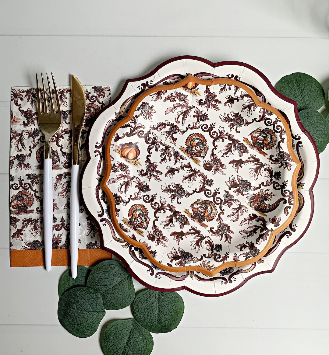 Turkey Toile Thanksgiving Dinner Napkins - Etsy