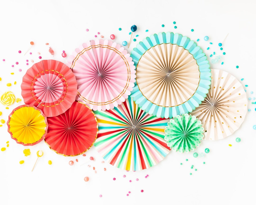 Birthday Backdrop Fans Fiesta Colors - Etsy