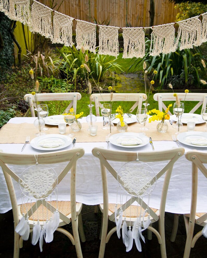 Boho Cream Macrame Pennant Banner - Etsy