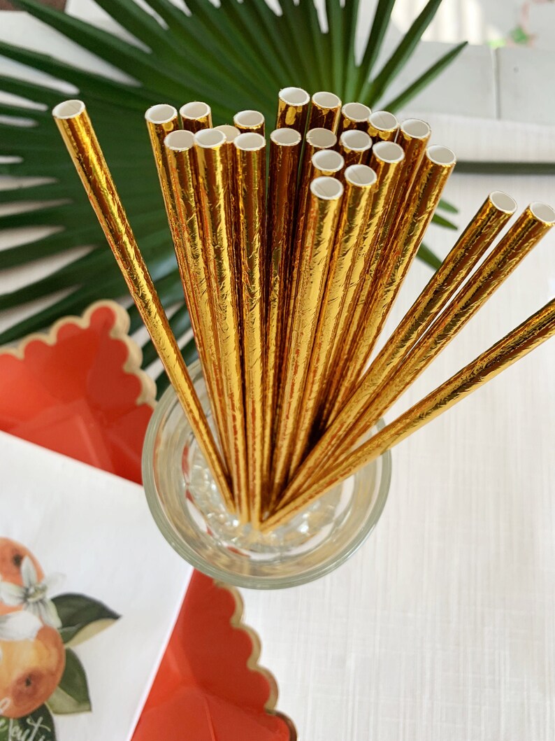 Gold Foil Straws - Etsy