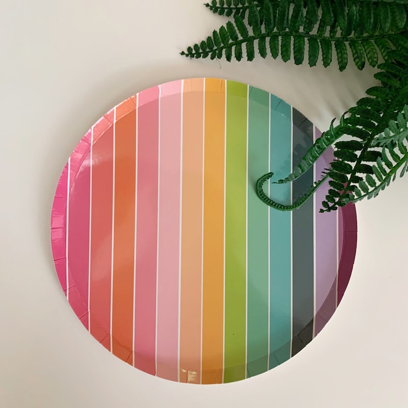 Rainbow Birthday Plates - Etsy