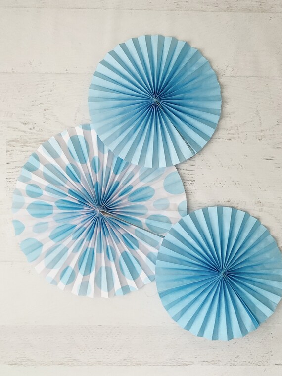 Baby Blue Backdrop Fans by EnFete | Catch My Party