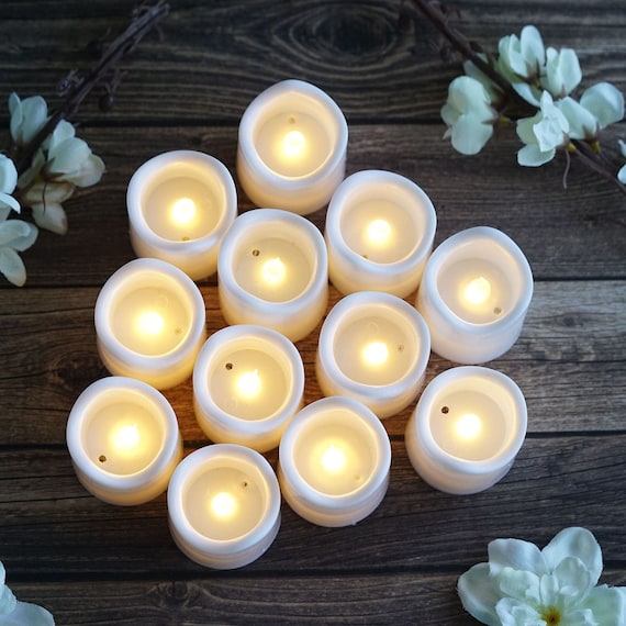 LED Votives White Set of 12 - Etsy