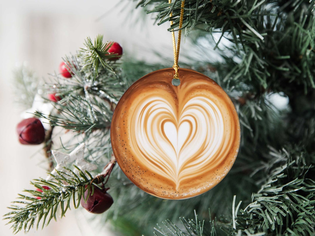 Coffee Ornament, Latte Art Ornament, Gift for Barista, Coffee Christmas ...