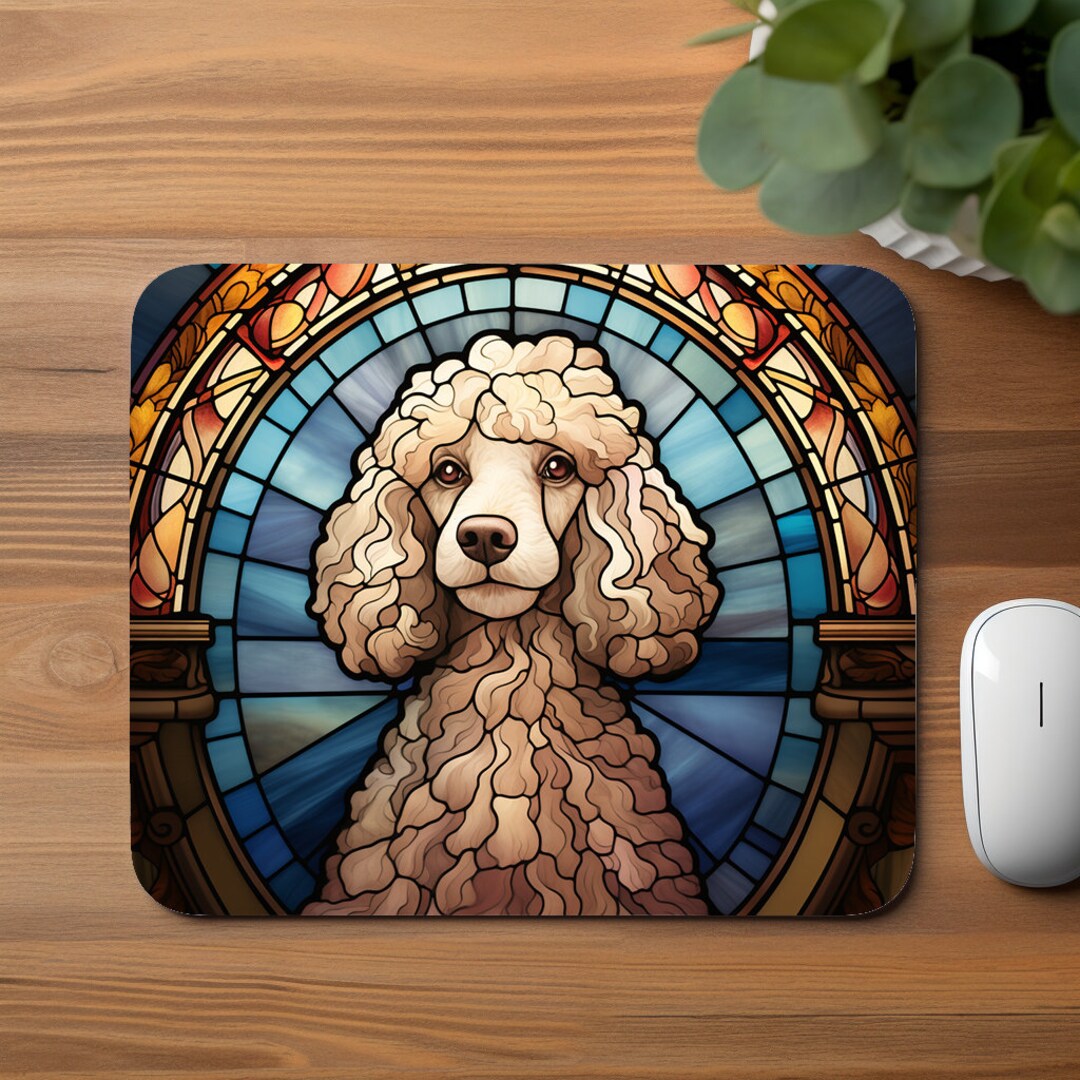 Stained Glass Poodle Dog Neoprene Mousepad: A Touch of - Etsy