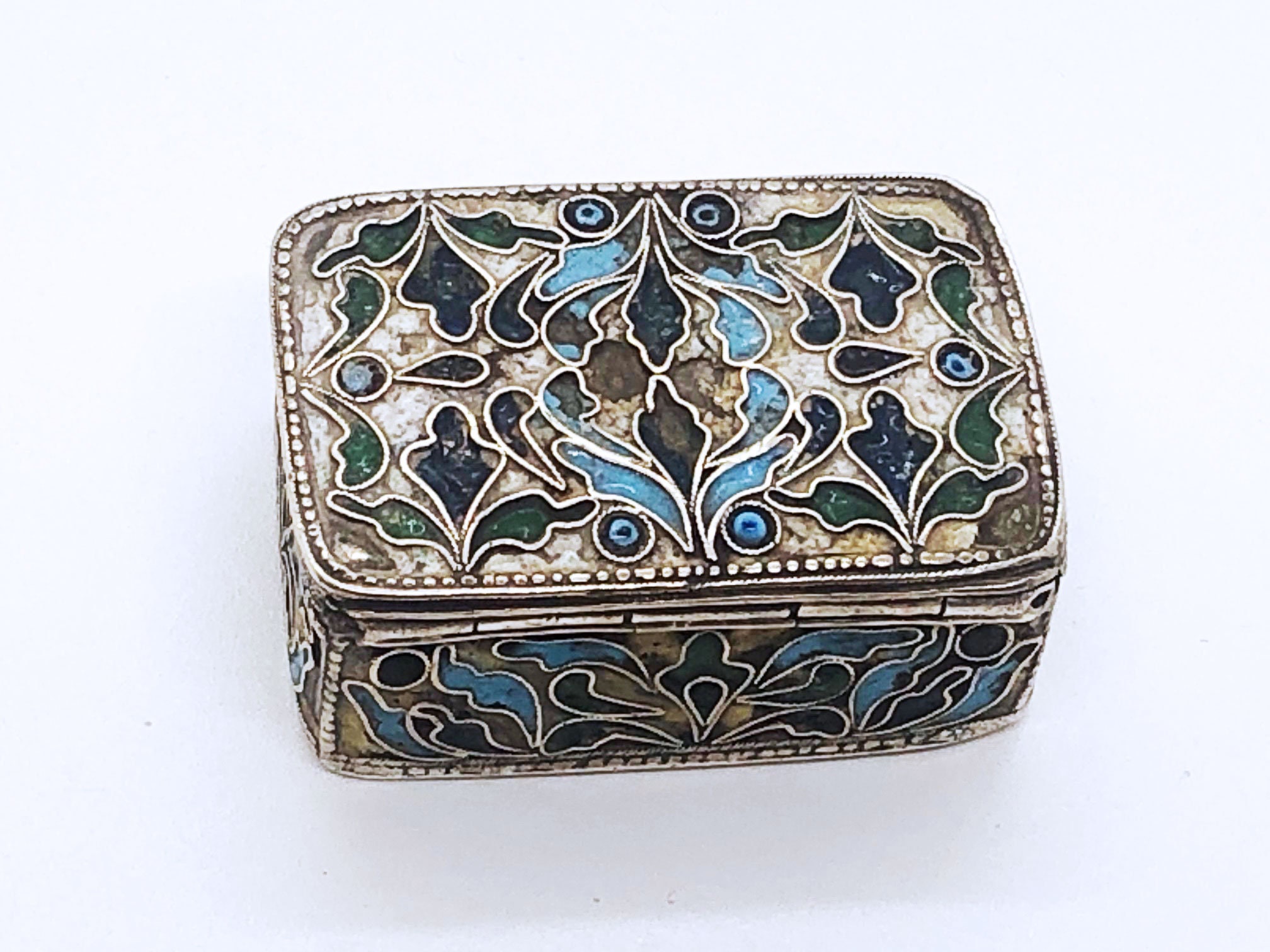 Rare Ancient box snuff tobacco box in silver and cloisonné | Etsy