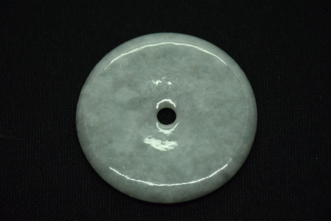 Bi Disc Jade Pendant Amulet Jadeite Certified Natural Grade A Untreated ...