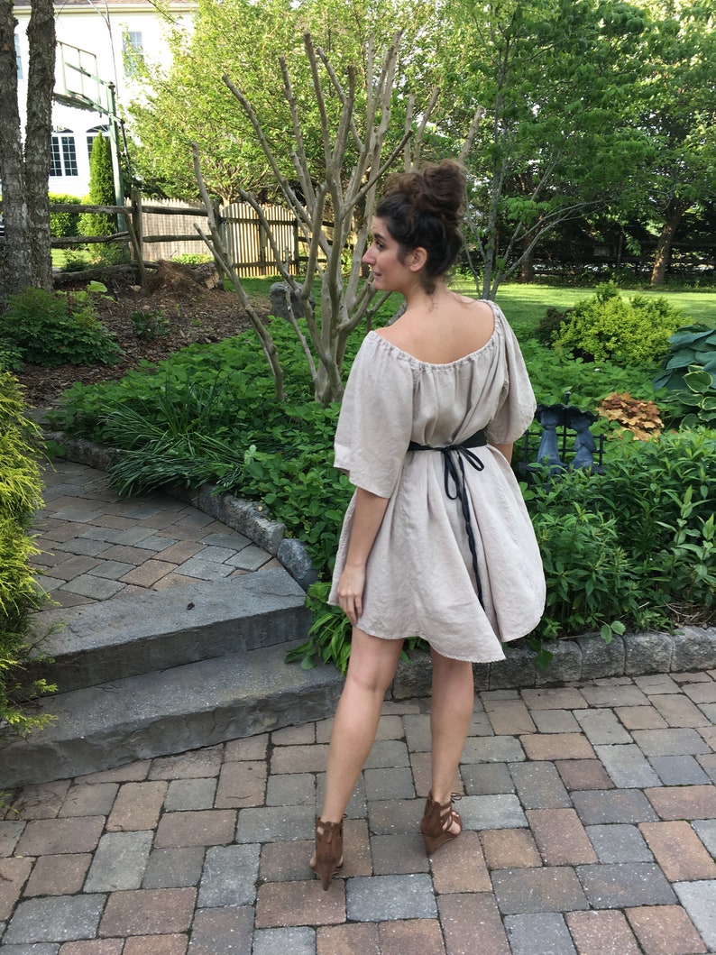 Short 100% Organic Linen Nightgown, Dress, Pool/beach Cover-up - Etsy